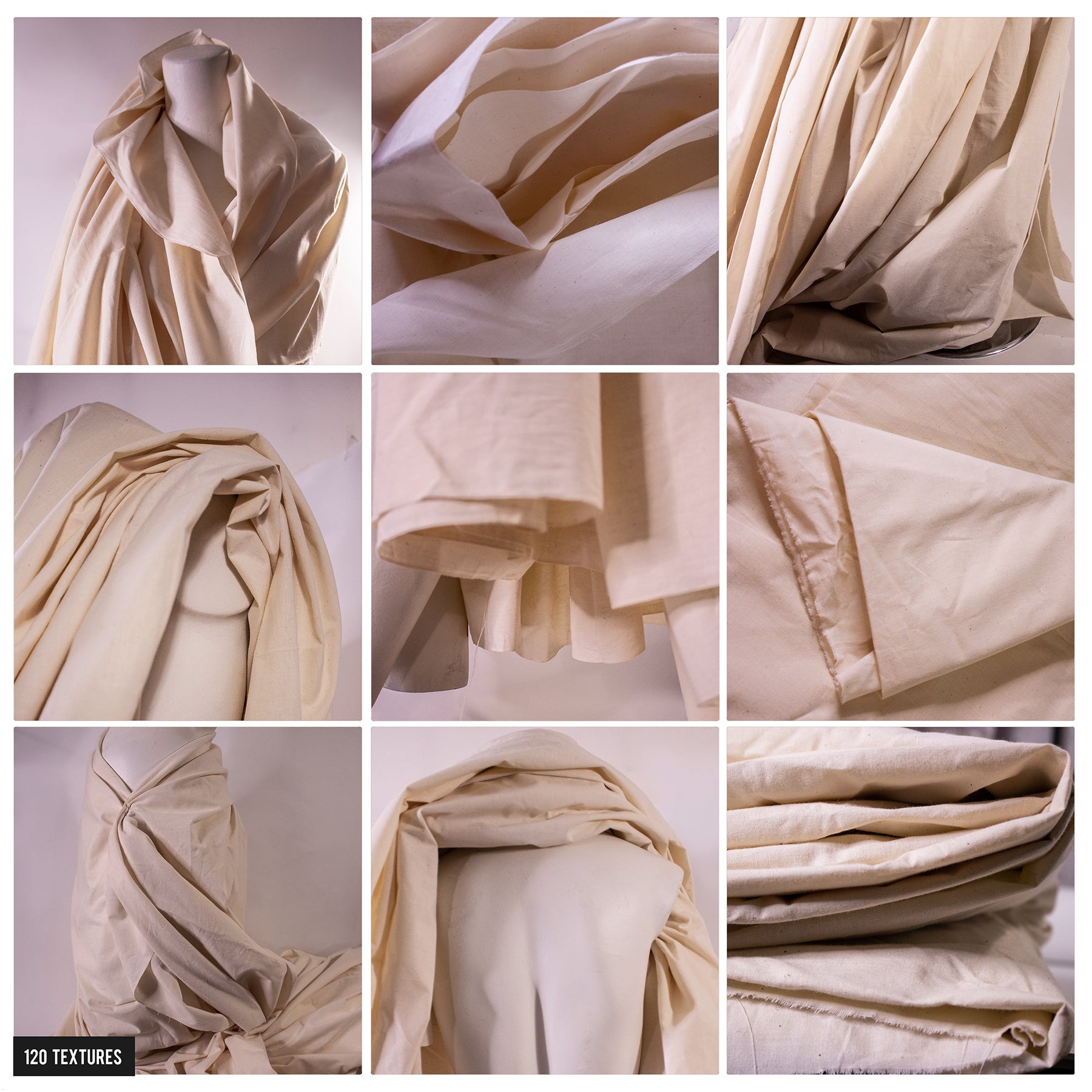 120 MUSLIN FABRIC FOLDS & DRAPING TEXTURES – SOZOMAIKA